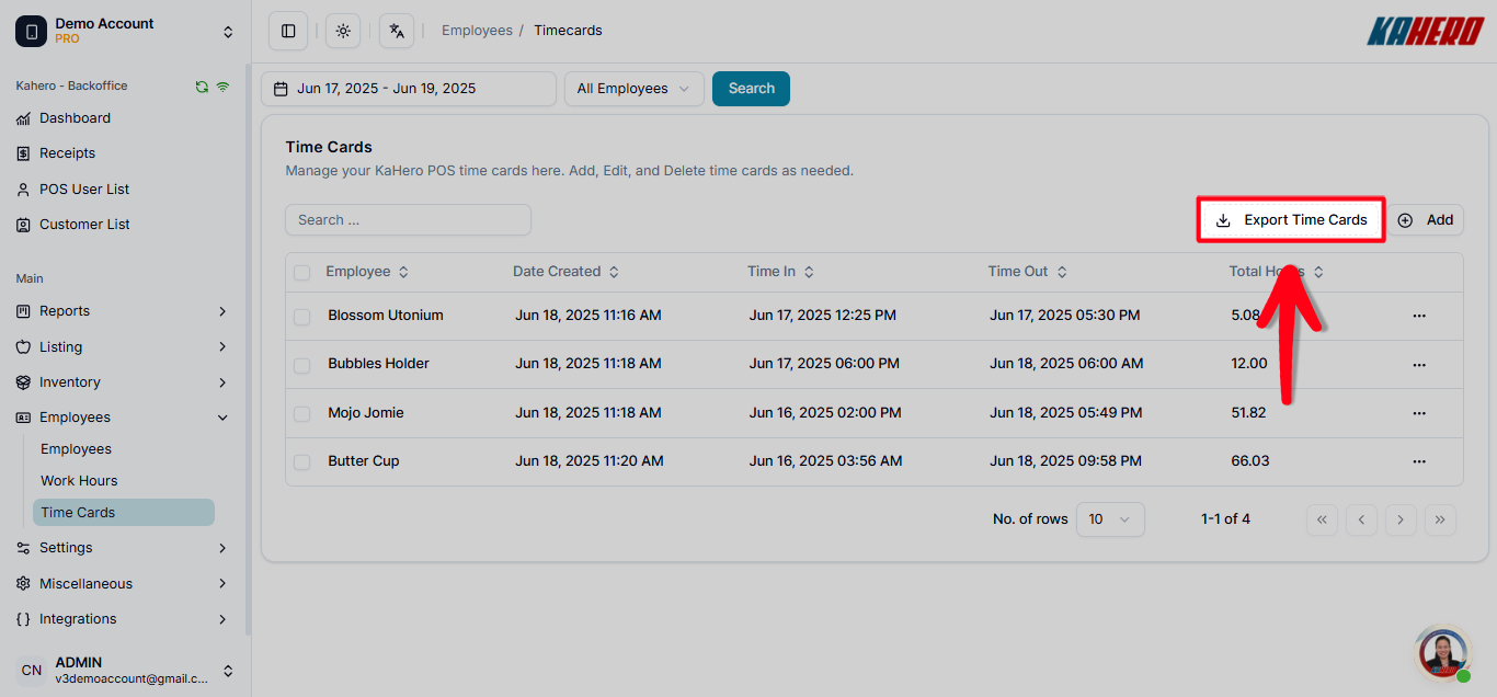 Employees (Back Office V3)